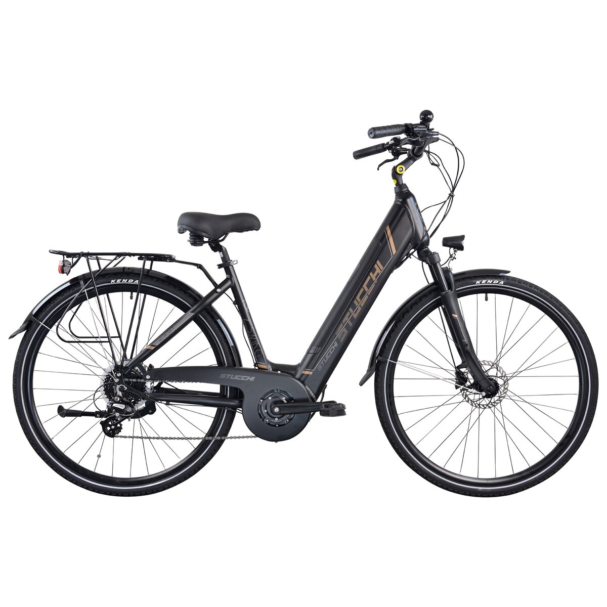 Rower elektryczny STUCCHI Swing D19 28 cali Czarno brązowy sklep