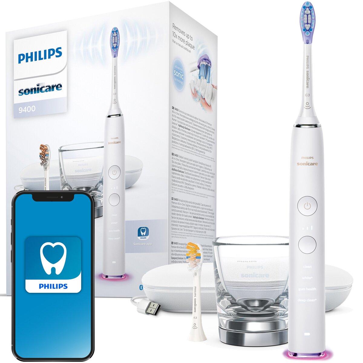 Szczoteczka soniczna PHILIPS Sonicare DiamondClean Smart 9400 HX9917/88 ...