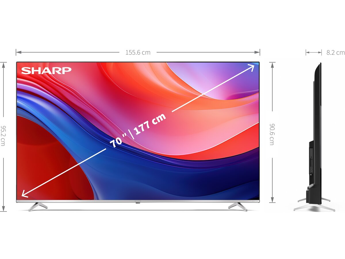 Telewizor SHARP 70GP6760E 70" QLED Google-Vision UHD Frameless – sklep ...