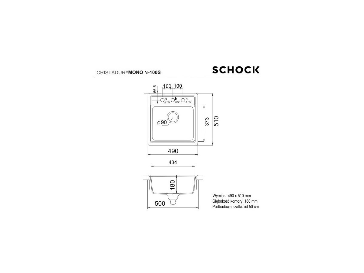 Zlewozmywak SCHOCK Cristadur Mono N-100S Magma – sklep internetowy Avans.pl