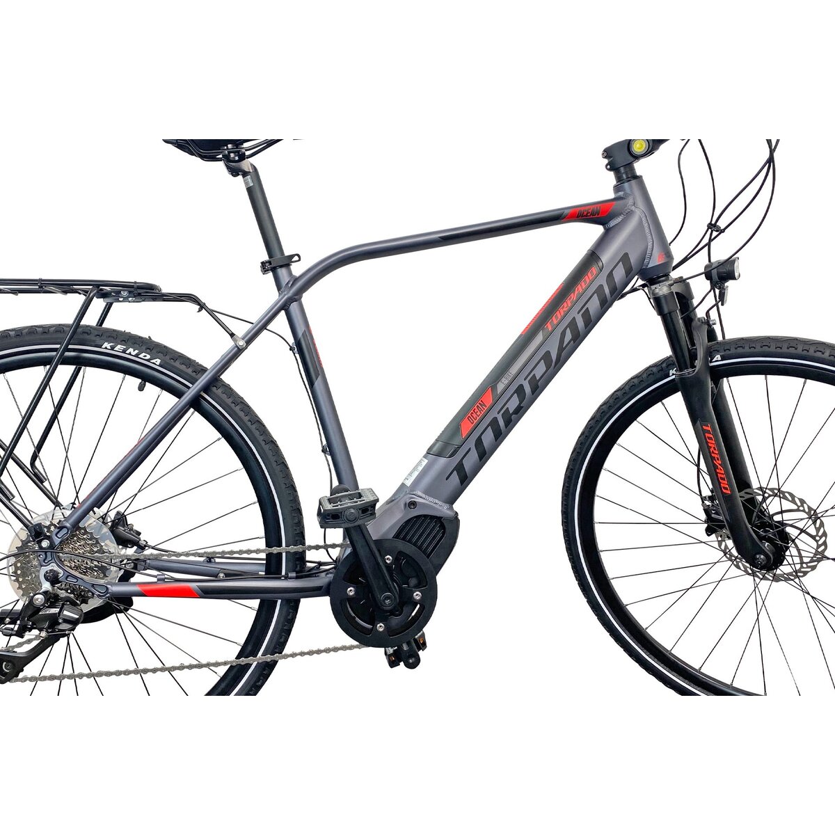Rower elektryczny TORPADO Ocean M21 28 cali męski Szaro-czerwony ...