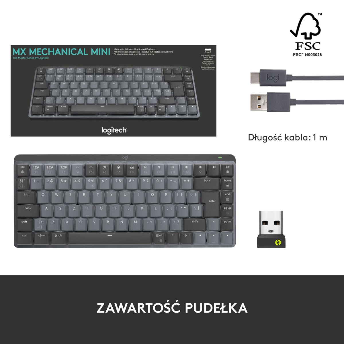 Klawiatura LOGITECH MX Mechanical Mini US INTL (Ciche sprężynujące) – sklep internetowy Avans.pl