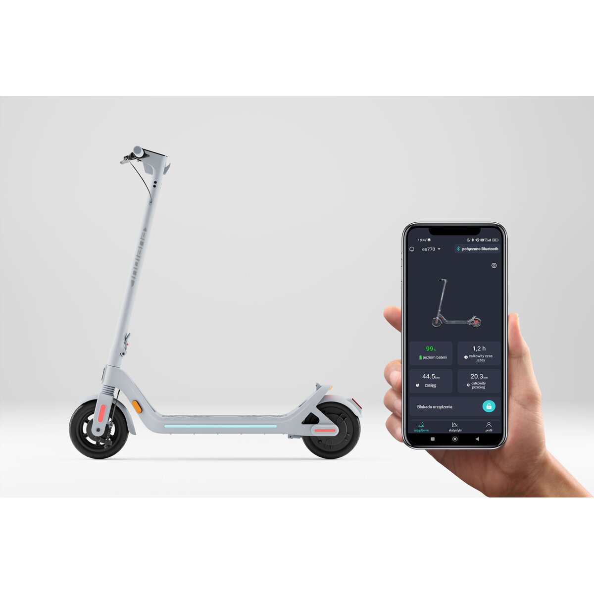 Hulajnoga elektryczna INDIANA ES770 Szary – sklep internetowy Avans.pl