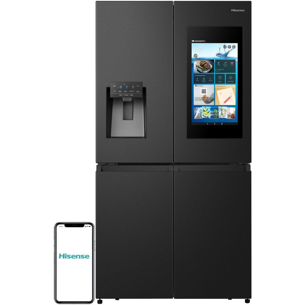 Lodówka HISENSE RQ760N4IFE Side by Side No frost 178.5cm Czarna ...