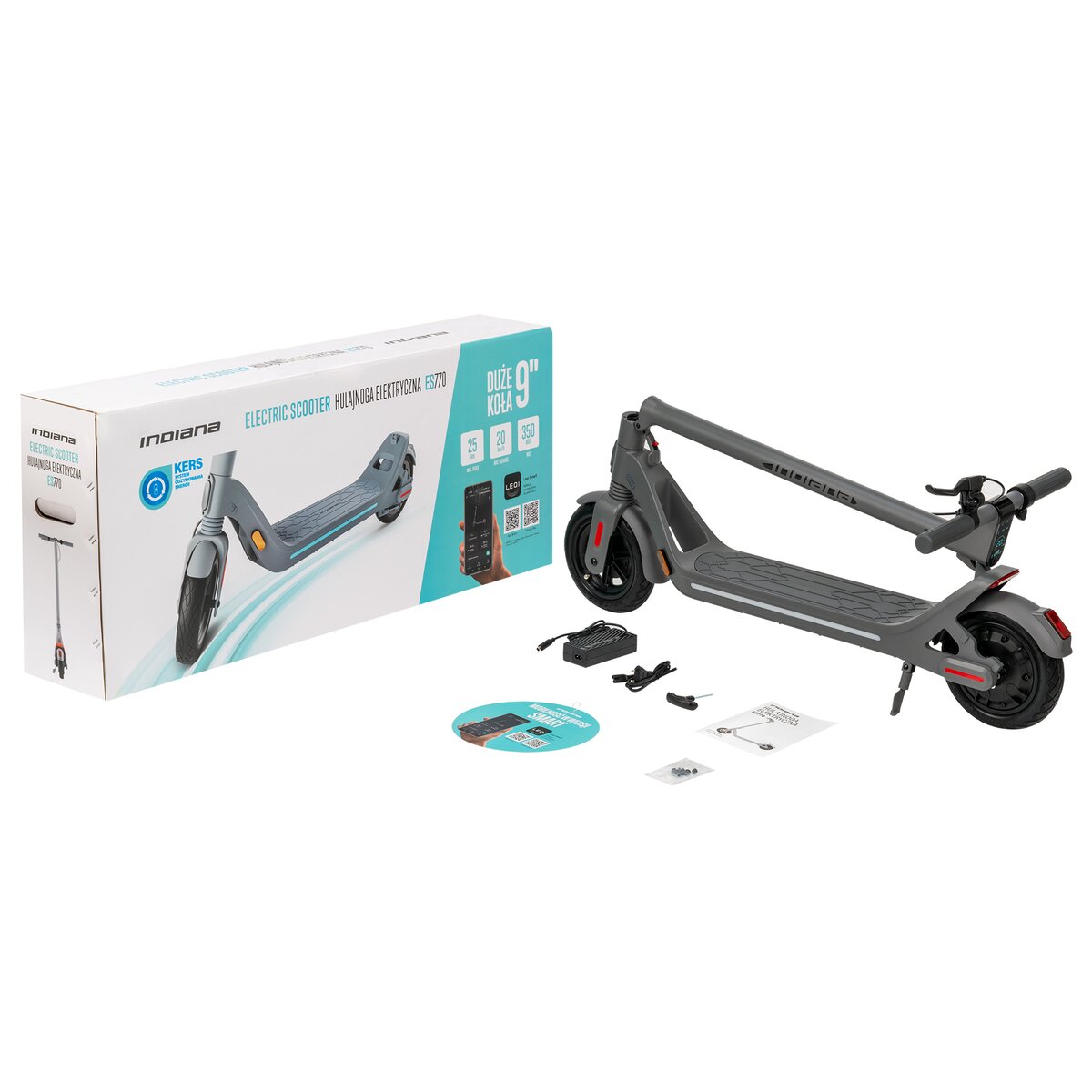 Hulajnoga elektryczna INDIANA ES770 Szary – sklep internetowy Avans.pl