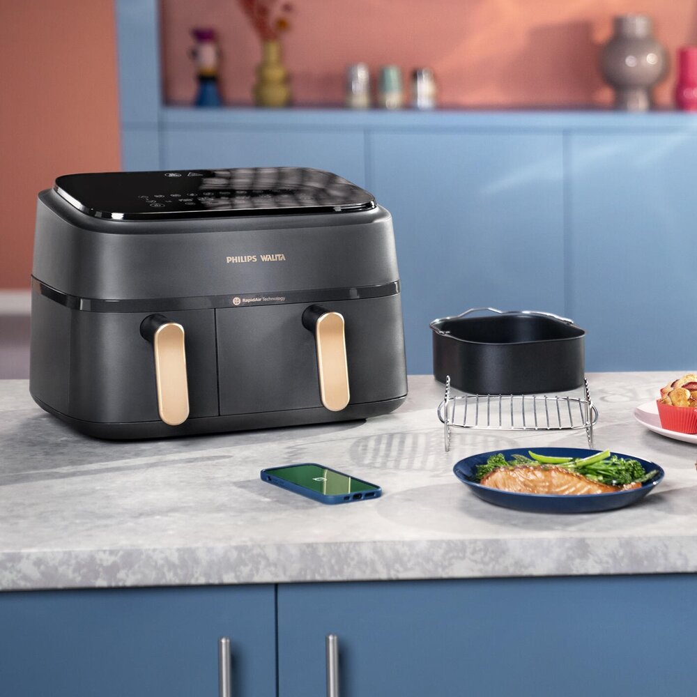 Air Fryer Frytkownica beztłuszczowa PHILIPS Ovi Dual Basket NA352/00 9l ...