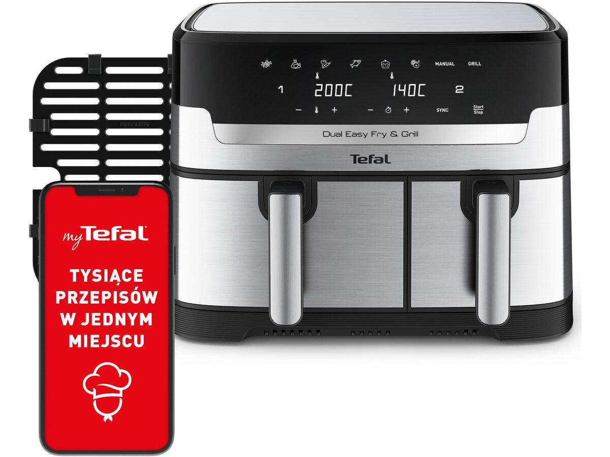 Air Fryer Frytkownica beztłuszczowa TEFAL Dual Easy Fry & Grill ...