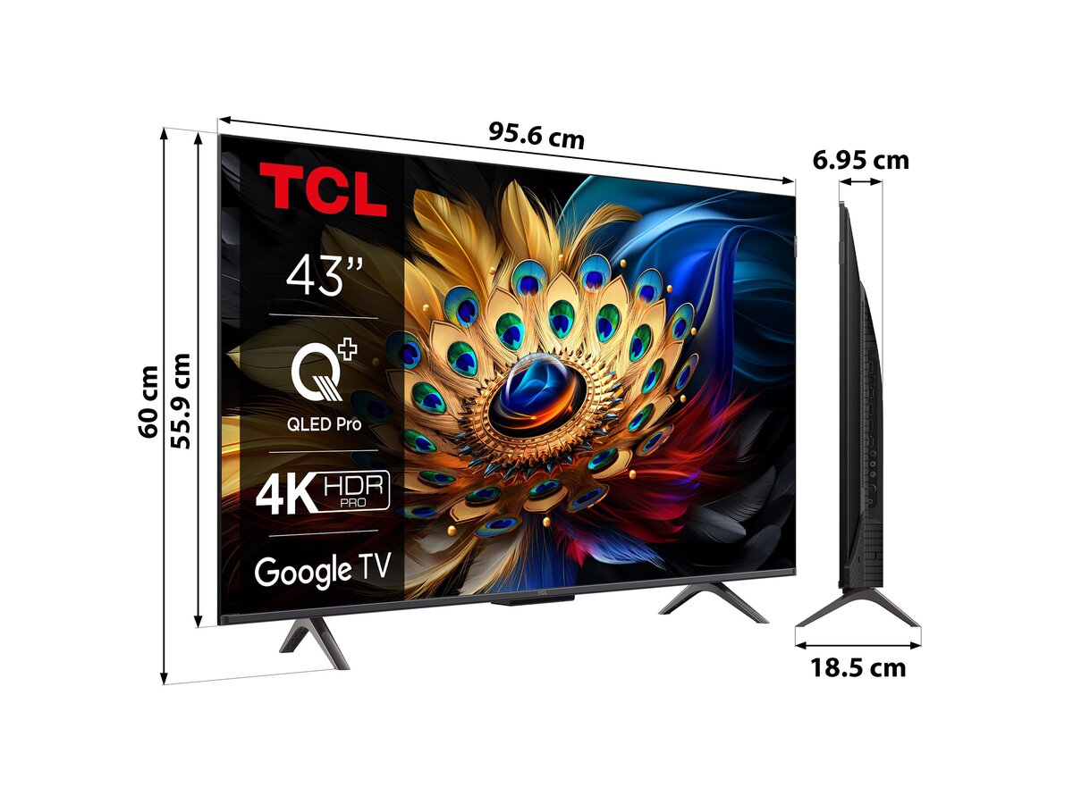 Telewizor TCL 43C69B 43" QLED 4K Google TV HDMI 2.1 Dolby Vision Dolby Atmos – sklep internetowy ...