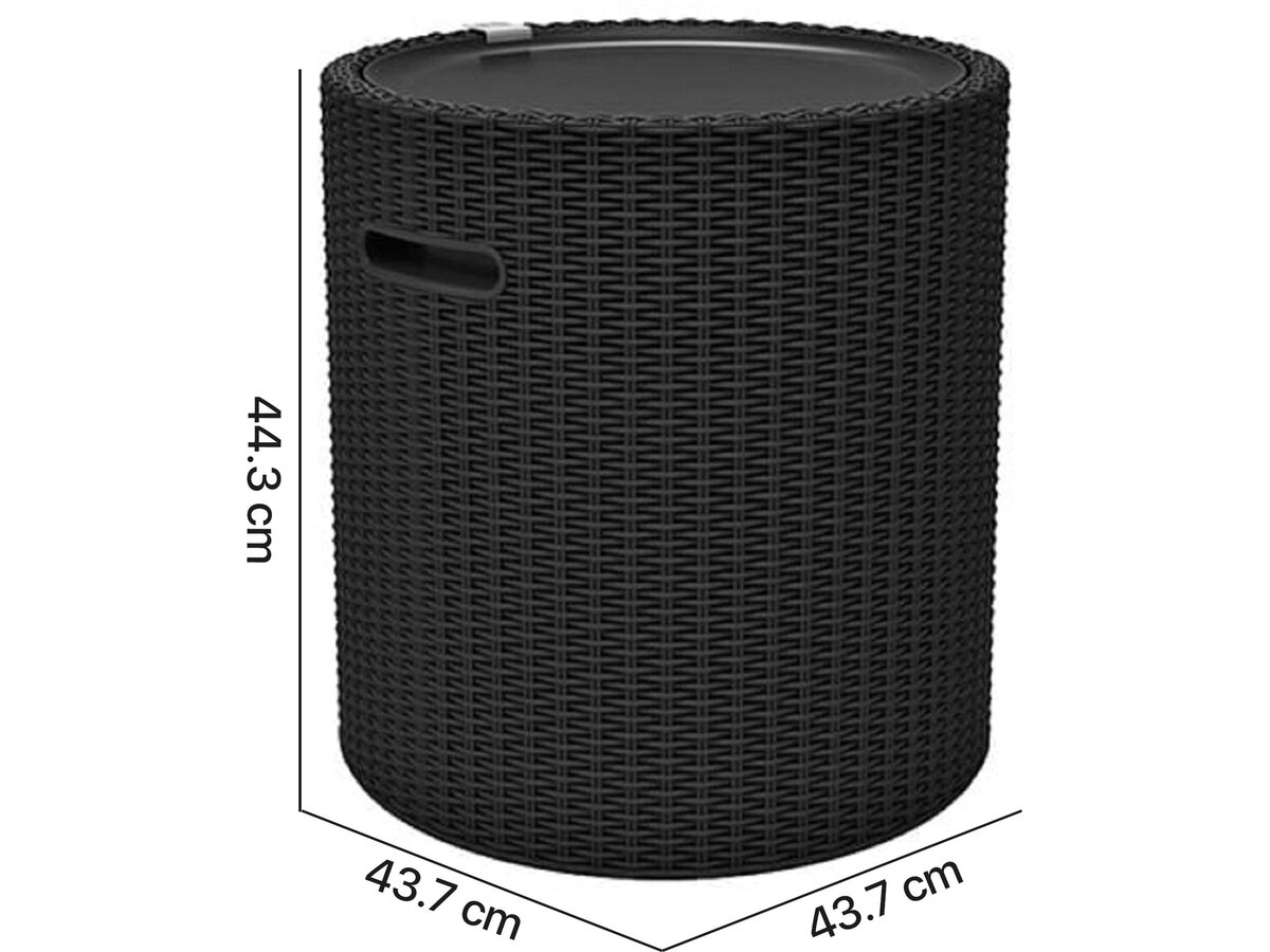 Stolik ogrodowy KETER Cool Stool 230905 z funkcją schowka Antracytowy ...